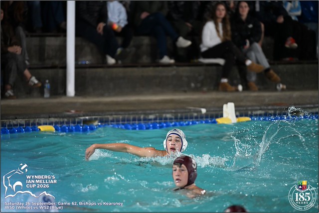 IMCUP26 Game 62: Bishops (White) vs Kearsney (Blue) — Wynberg's Ian Melliar Cup 2026 poolside action